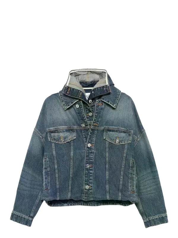Jean Paul Gaultier Hooded Denim Jacket - Blue