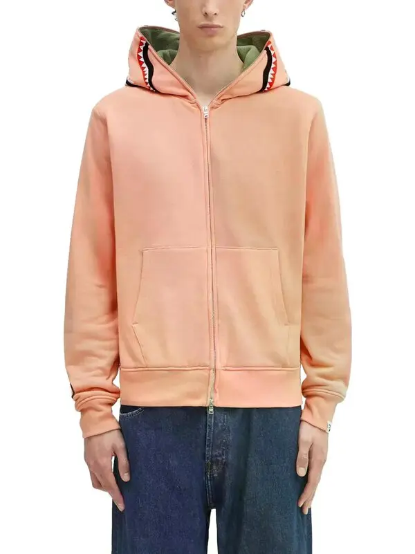 A BATHING APE Shark-motif Zip-up Hoodie - Pink