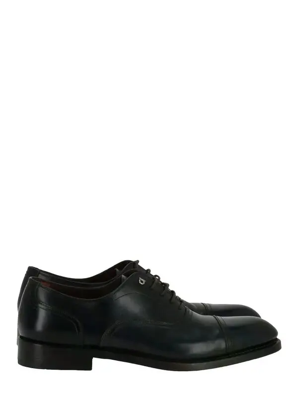 FERRAGAMO Leather Derby Shoes - Dark Blue