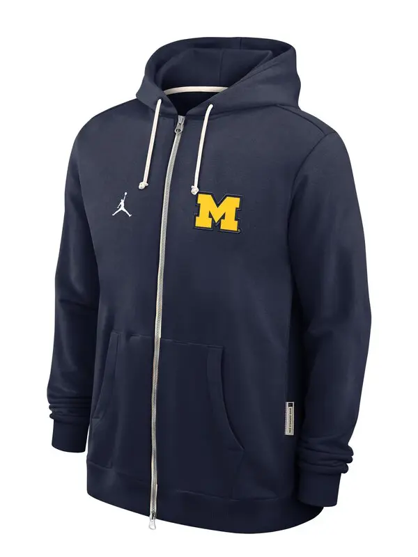 JORDAN Michigan Sideline Dri-fit College Full-zip Hoodie - Blue