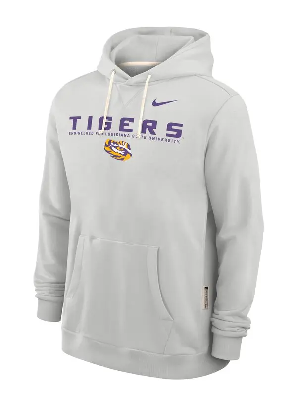 Nike Lsu Sideline Dri-fit College Pullover Hoodie - Grey