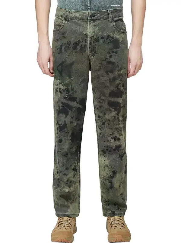 Eckhaus Latta Tie-dye Straight Leg Jeans - Green