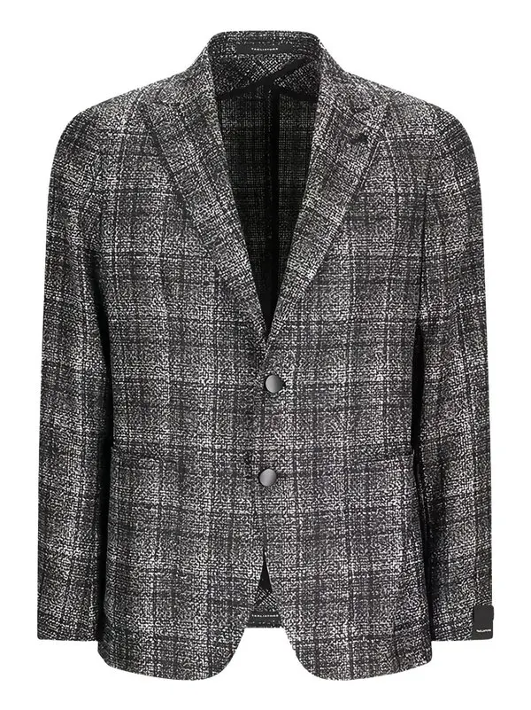 Tagliatore Checked-pattern Two-button Blazer - Black