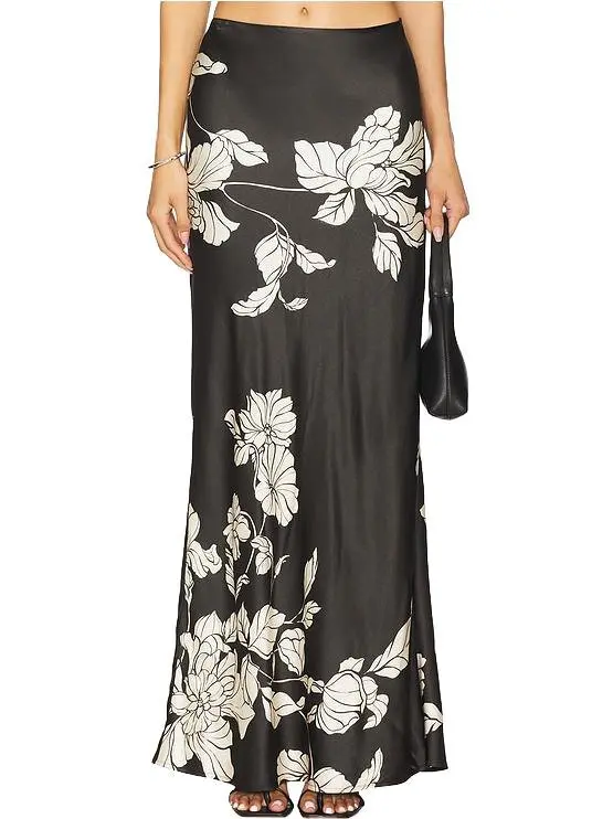 House Of Harlow 1960 X Aurora Maxi Skirt - Black & White Floral