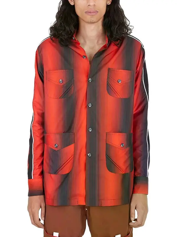 Ahluwalia Stripe-pattern Shirt Jacket - Red