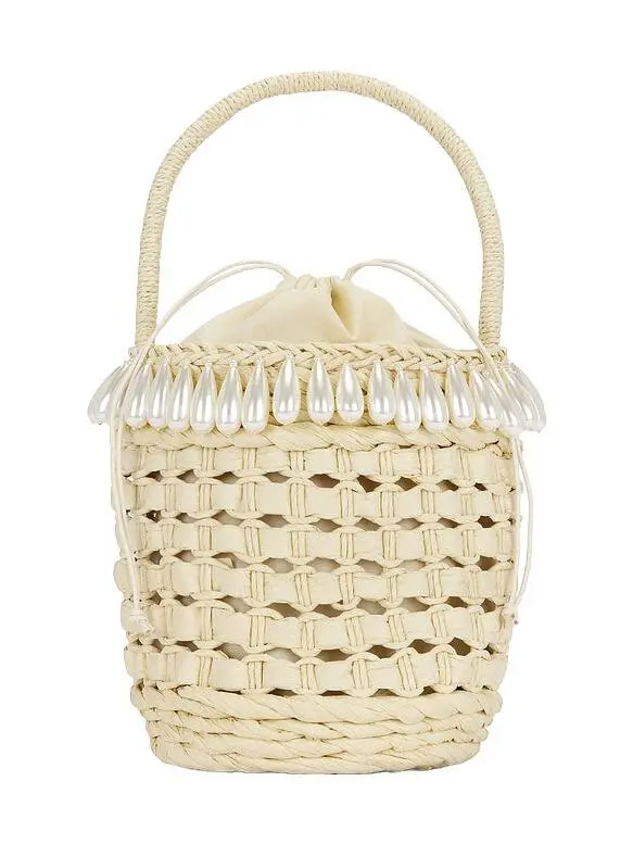 Lele Sadoughi Pearl Basket Tote Bag - Natural