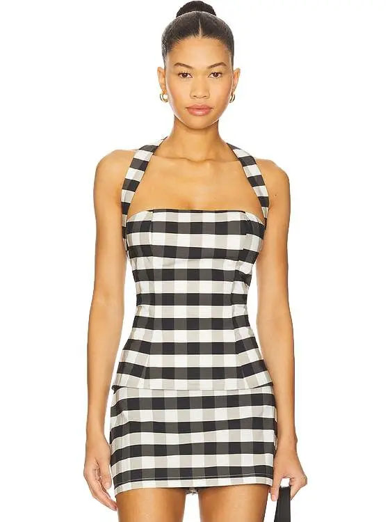 LOVERS AND FRIENDS Monroe Top - Black & Ivory Gingham