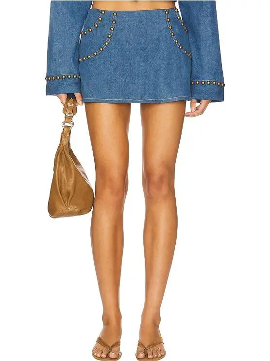 LOVERS AND FRIENDS Palmer Denim Skort - Medium Blue