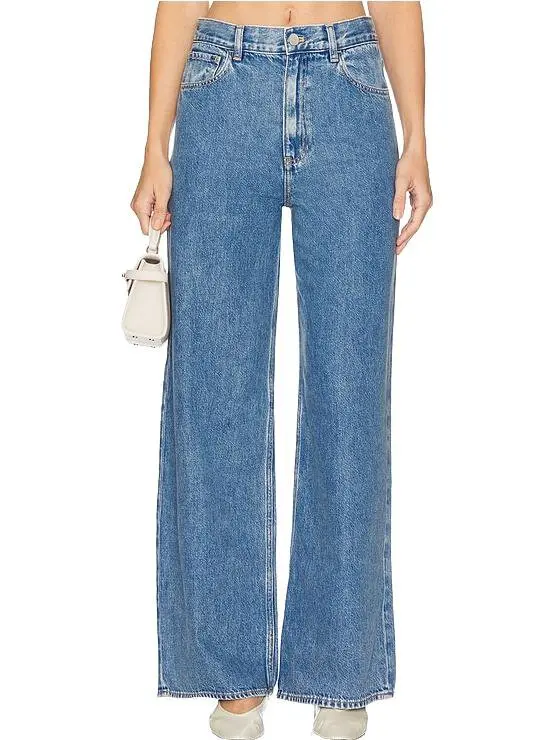 Theory High Waist Wide Leg Jean - Ice Blue