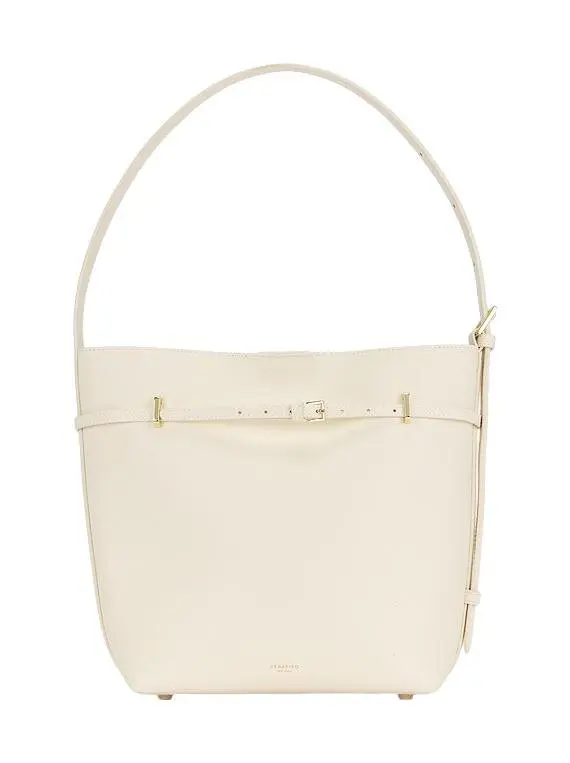 VERAFIED Small Belted Tote Bag - Ivory