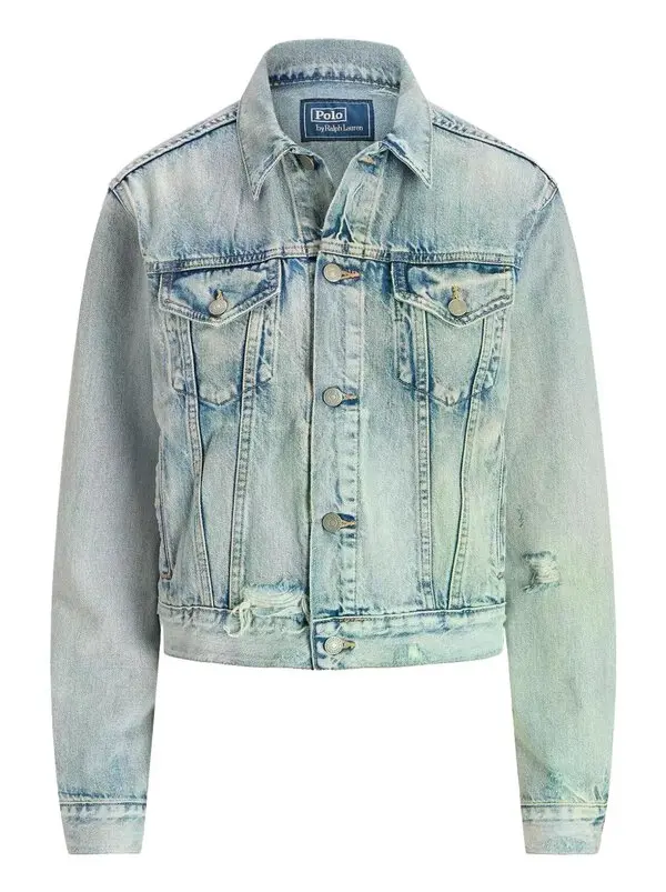 Polo Ralph Lauren Distressed Denim Trucker Jacket - Blue