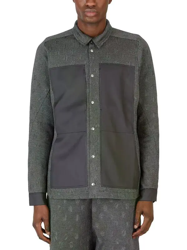 BYBORRE Textured Panelled Shirt - Grey