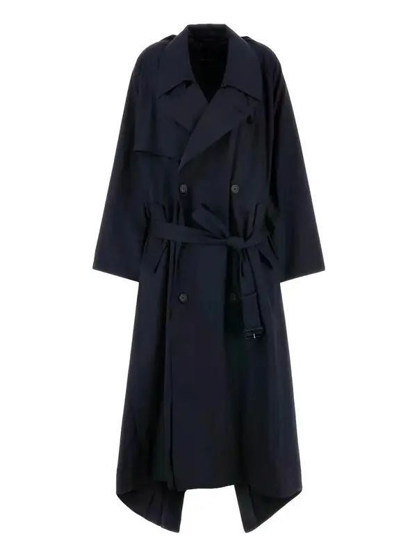 Balenciaga Double-breasted Belted Trench Coat - Black