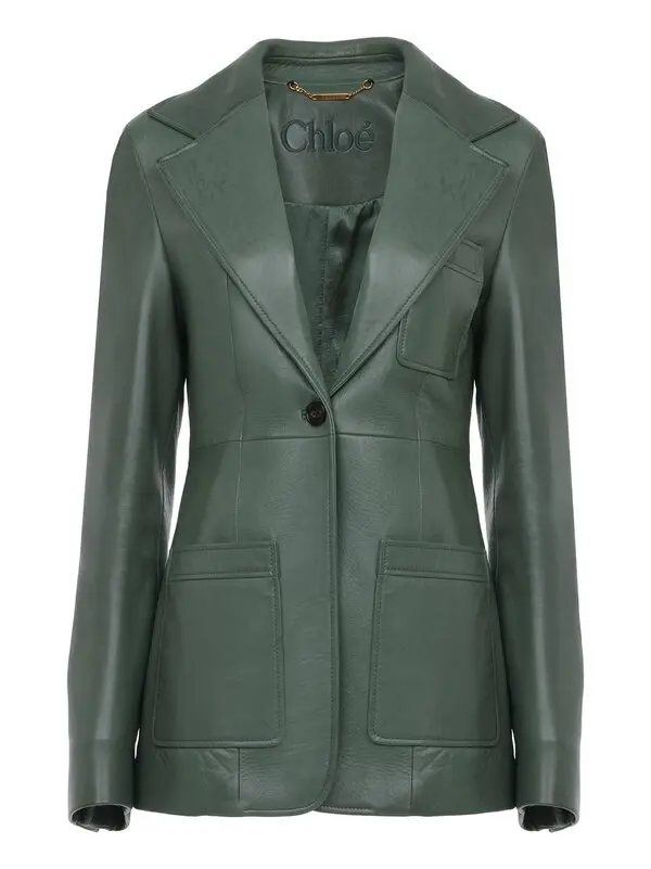 Chloé Tailored Leather Jacket - Green