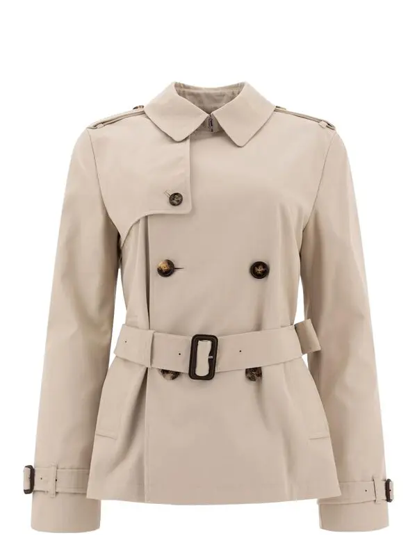 Burberry Cotton-blend Trench Jacket - Brown