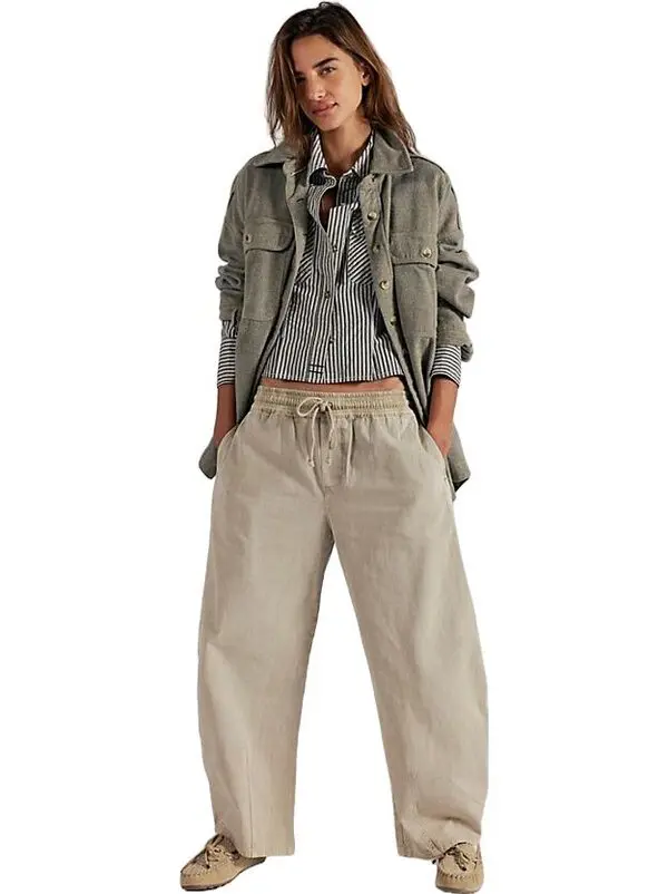 Free People Lex Barrel Pants - Pumice Stone