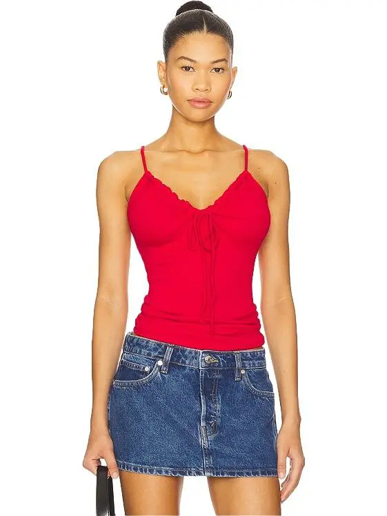 Michael Stars Malani Tie Tank Top - Red