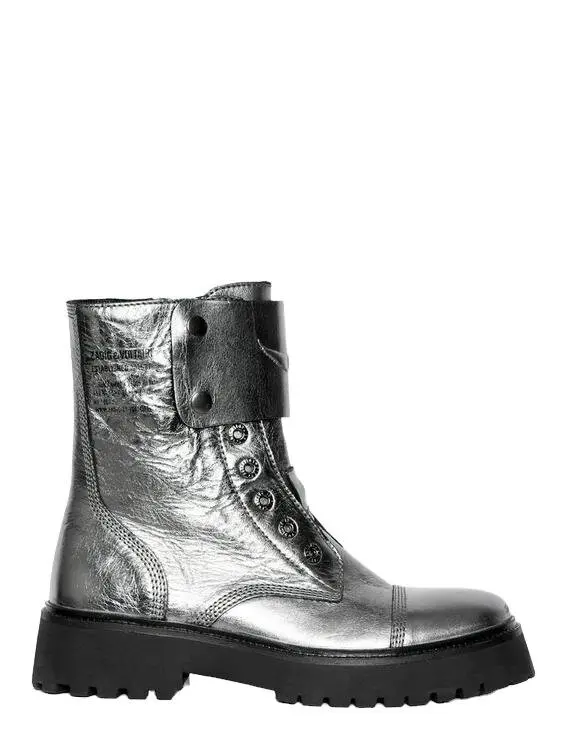 Zadig&Voltaire Joe Fast Vintage Metal Ankle Boots - Black
