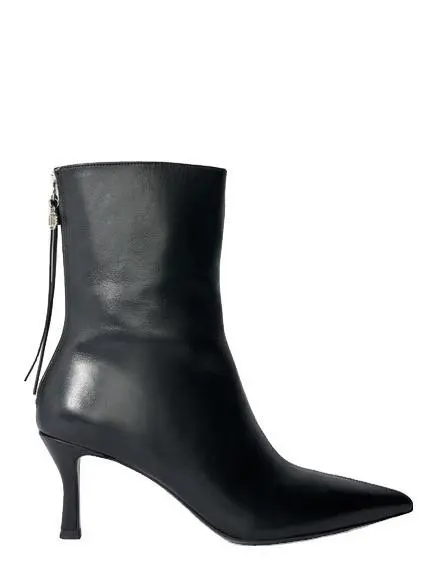 Maje Leather Ankle Boots - Black