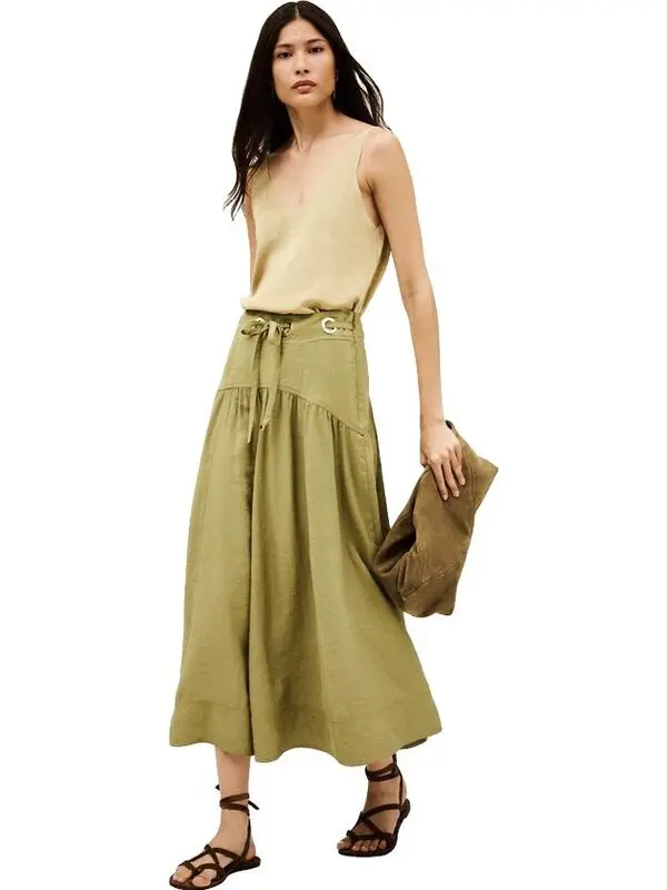 Ba&sh Donia Midi Skirt - Green