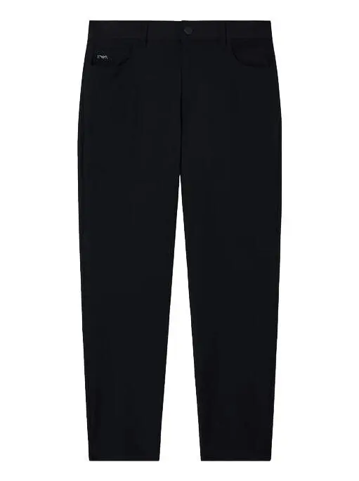 Emporio Armani Regular-fit Twill Trousers - Black