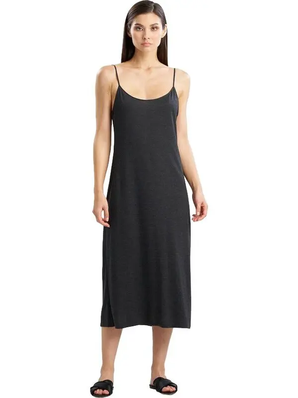 Natori Shangri-la Tencel Slip Dress - Black / Silver