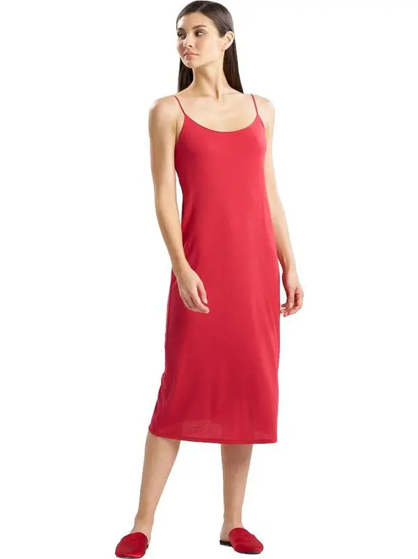 Natori Shangri-la Tencel Slip Dress - Red