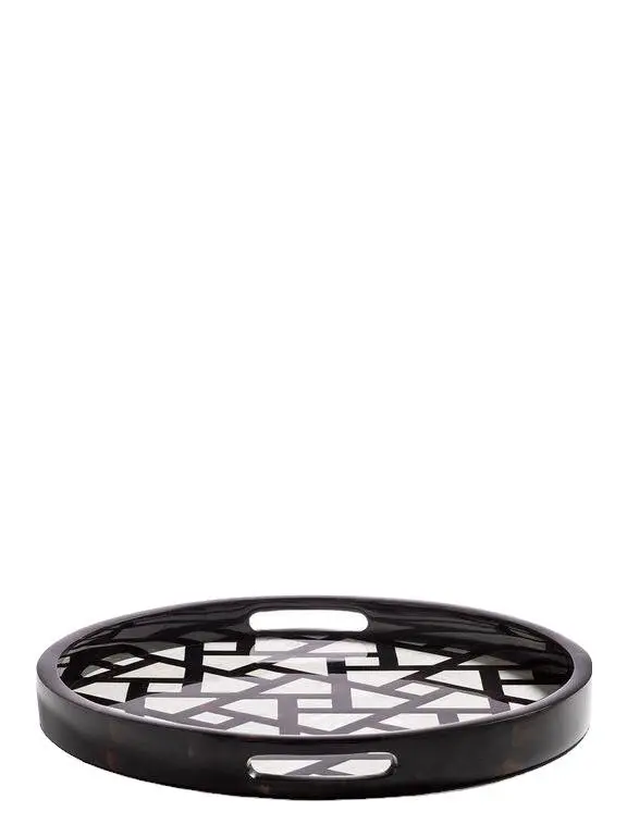 Natori Mindoro Circle Tray - Black