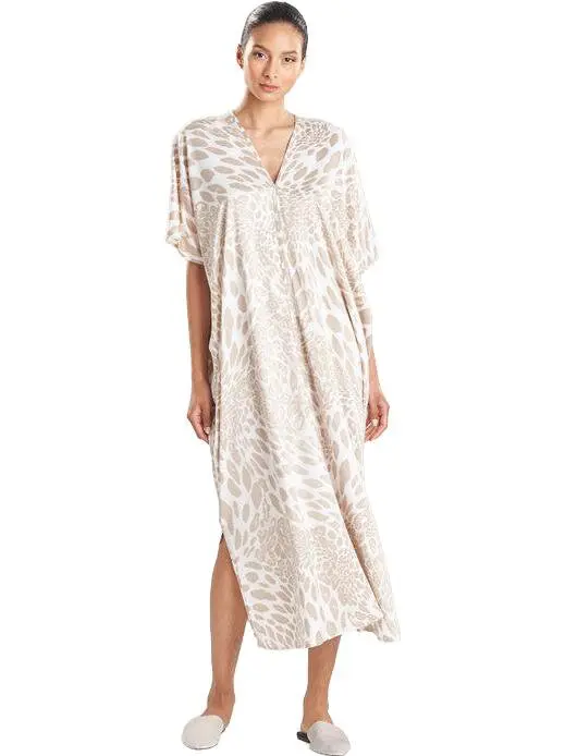 Natori Leopard Print Caftan - Natural