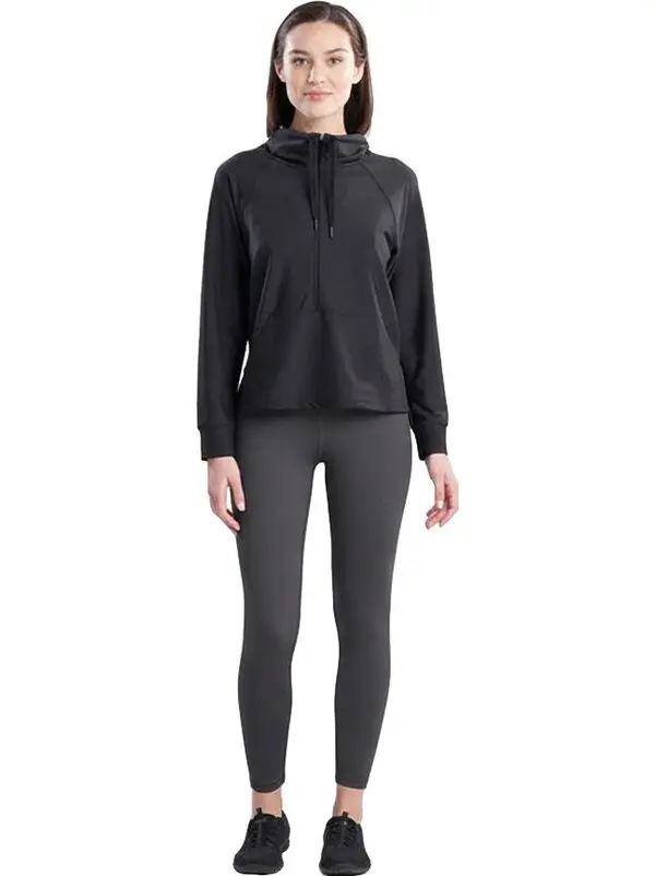 Natori Solstice Zip Pop Over Top - Black