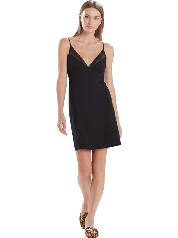 Natori Feathers Essentials Lace Chemise - Black