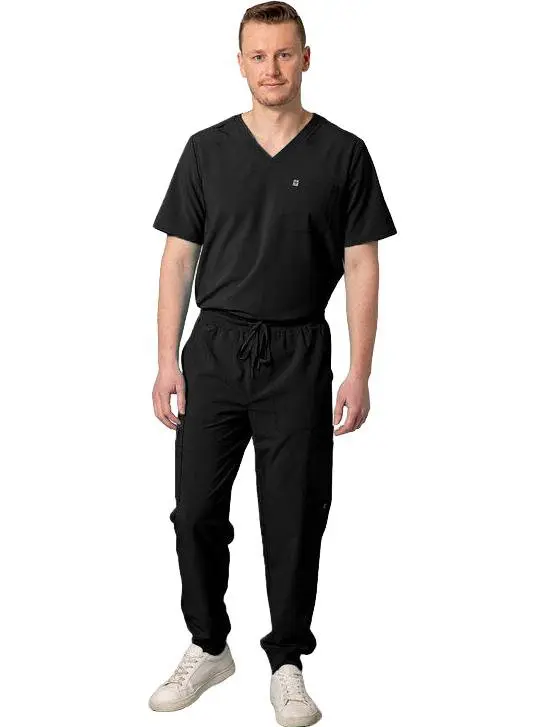 Natori 2-pocket V-neck Scrub Top - Black