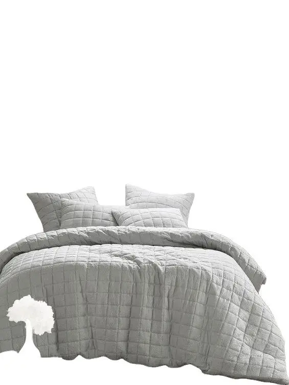 Natori Cocoon Quilt Top Comforter Mini Set - Grey