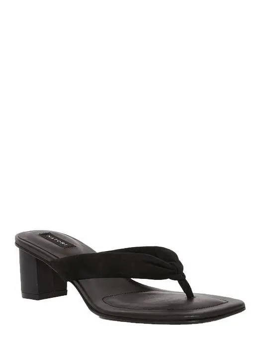 Natori Bay Suede Thong Sandal - Black