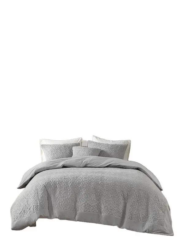 Natori Origami 3-piece Comforter Mini Set - Grey