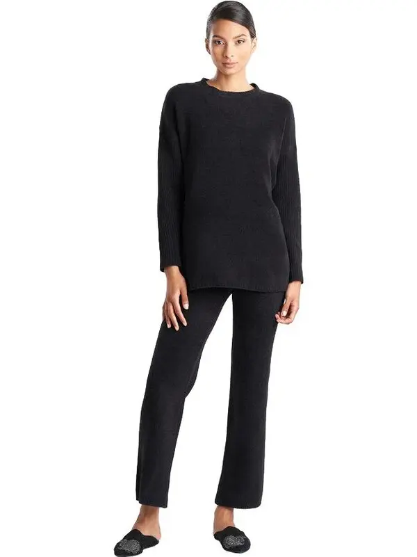 Natori Aura Solid Pullover Sweater - Black