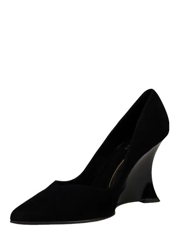 Natori Nori Suede Wedge Pump - Black