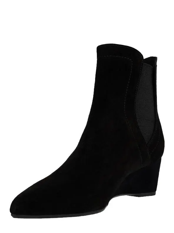 Natori Suede Wedge Bootie - Black