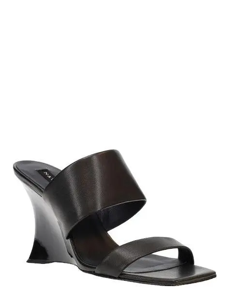 Natori Balli High Wedge Slide Sandals - Black