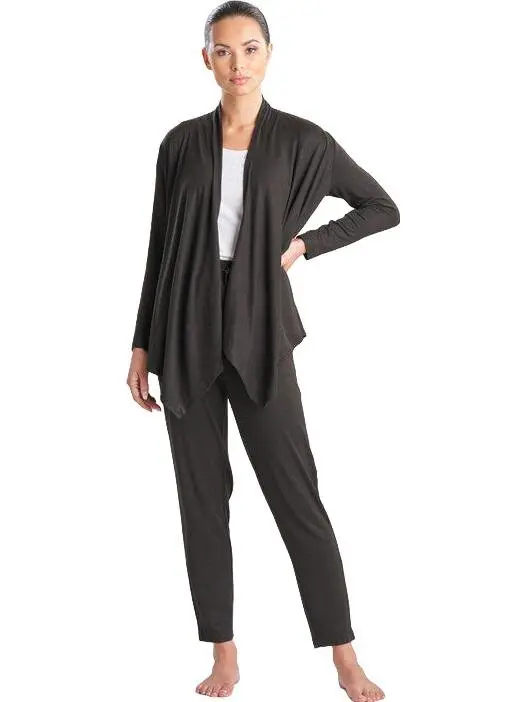 Natori Brushed Hacci Cardigan - Black