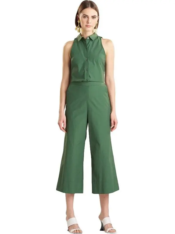 Natori Techno Poplin Cropped Pants - Green