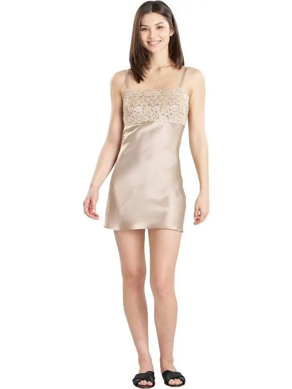 Natori Rose Parfait Lace Chemise - Neutral
