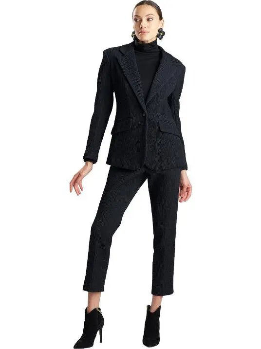 Natori Textured Cotton Jacquard Jacket - Black