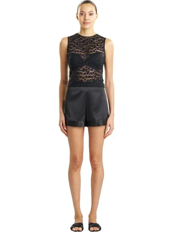 Natori Allover Lace Tank - Black