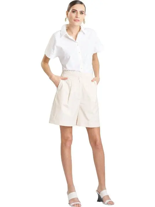 Natori Tech Cotton Taffeta Shorts - White