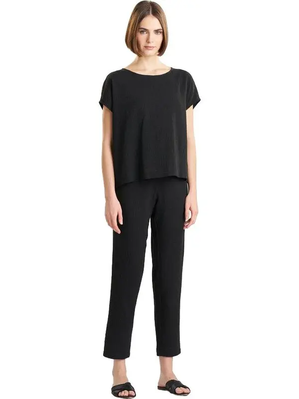 Natori Cotton Weave T-shirt - Black