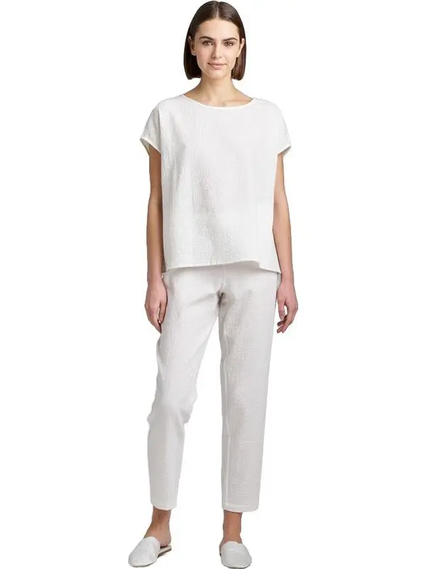 Natori Cotton Weave T-shirt - White