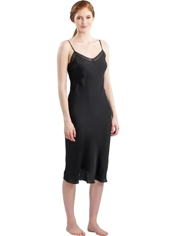 Natori Ashley Icon Lace Slip Dress - Black
