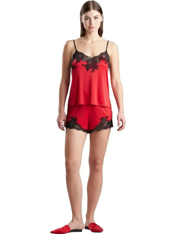 Natori Cami And Shorts Pajama Set - Red