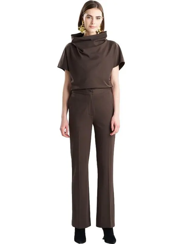 Natori Compact Knit Trousers - Brown